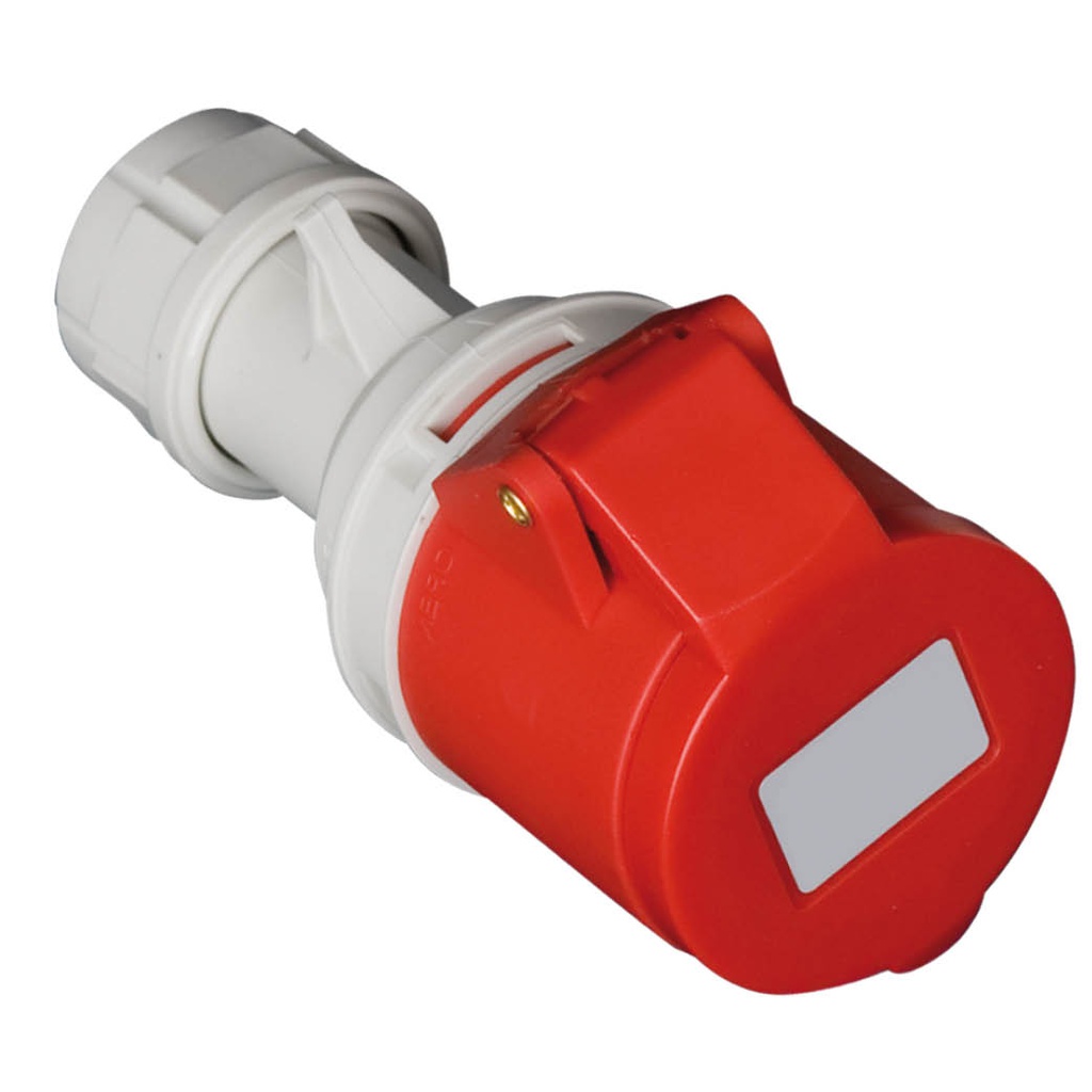Industrial Socket 4P(3P+t) 16A 415V IP44 Red | Garsaco